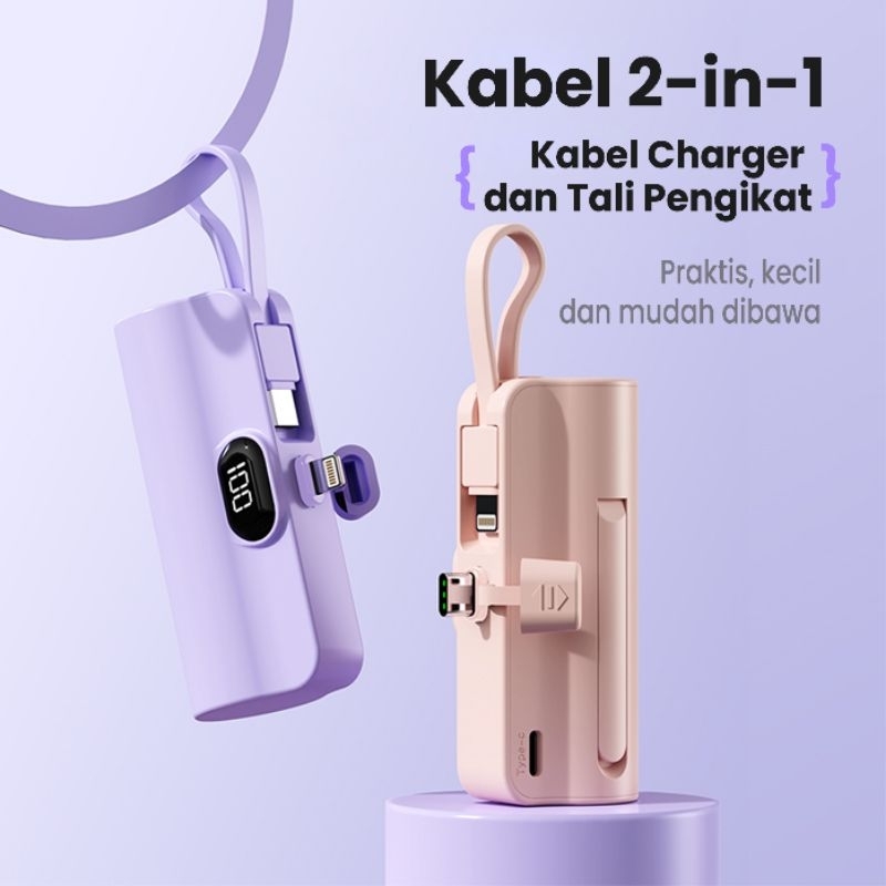 Jual Powerbank Mini Unik dan Lucu 8000mAh Port Type-C Ligtning Travel ...