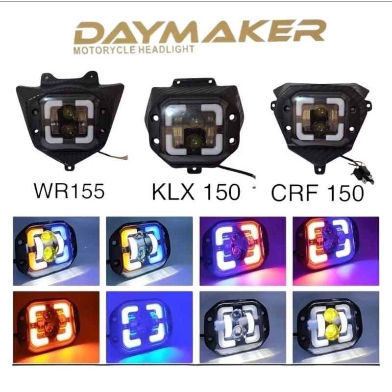 Jual lampu depan klx bf s crf wr daymaker casing almu set cover carbon ...