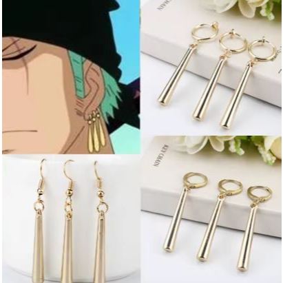 Jual Anting Tindik Anime ZORO One Piece Warna Silver dan Hitam/Anting ...