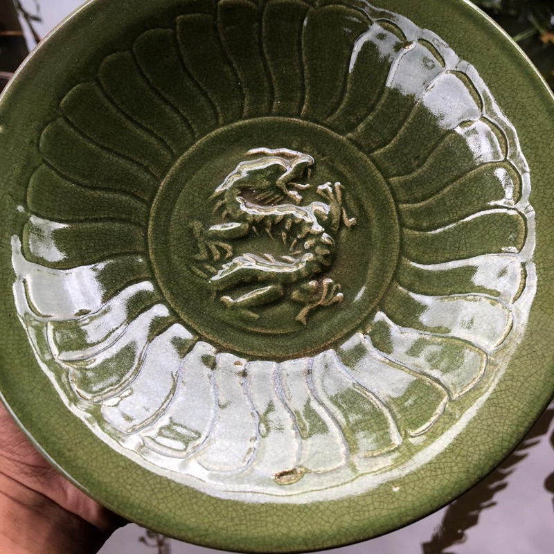 Jual Piring Kuno Celadon Motif Naga 20CM Dinasti Ming | Shopee Indonesia