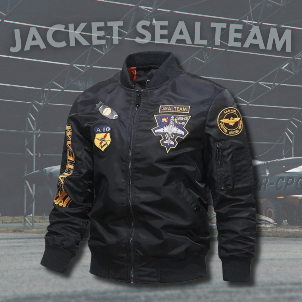 Jual ALDC Jaket Bomber Logo Bordir Sealteam | Shopee Indonesia