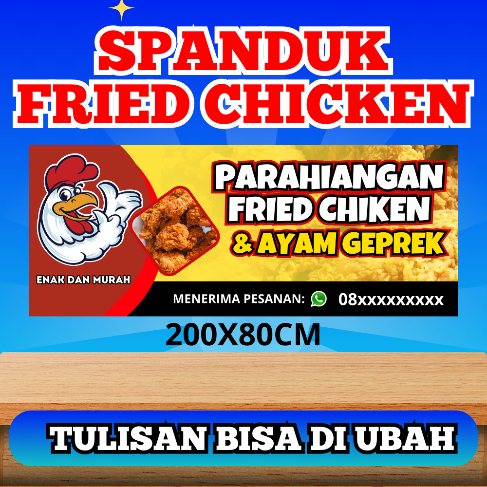 Jual CETAK SPANDUK BANNER FRIED CHICKEN AYAM GEPREK TULISAN BISA DI ...