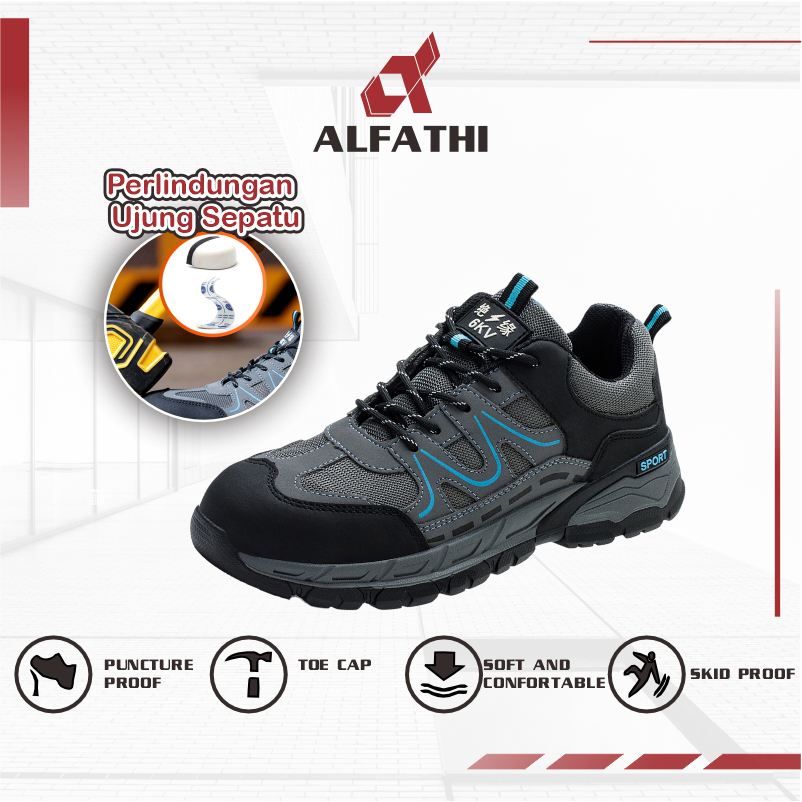 Jual [Promo] Sepatu Safety Sport Alfathi New Azure Blue| Sepatu Safety ...