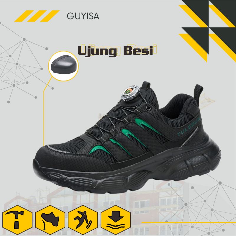 Jual Tuledun Sepatu Sneakers Safety Sport Pine Black| Sepatu Safety ...