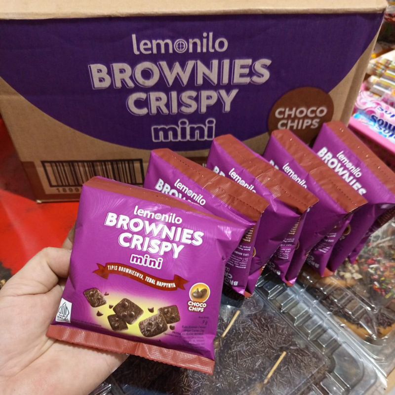 Jual lemonilo BROWNIES CRISPY MINI harga 1 renteng isi 10 pcs | Shopee ...