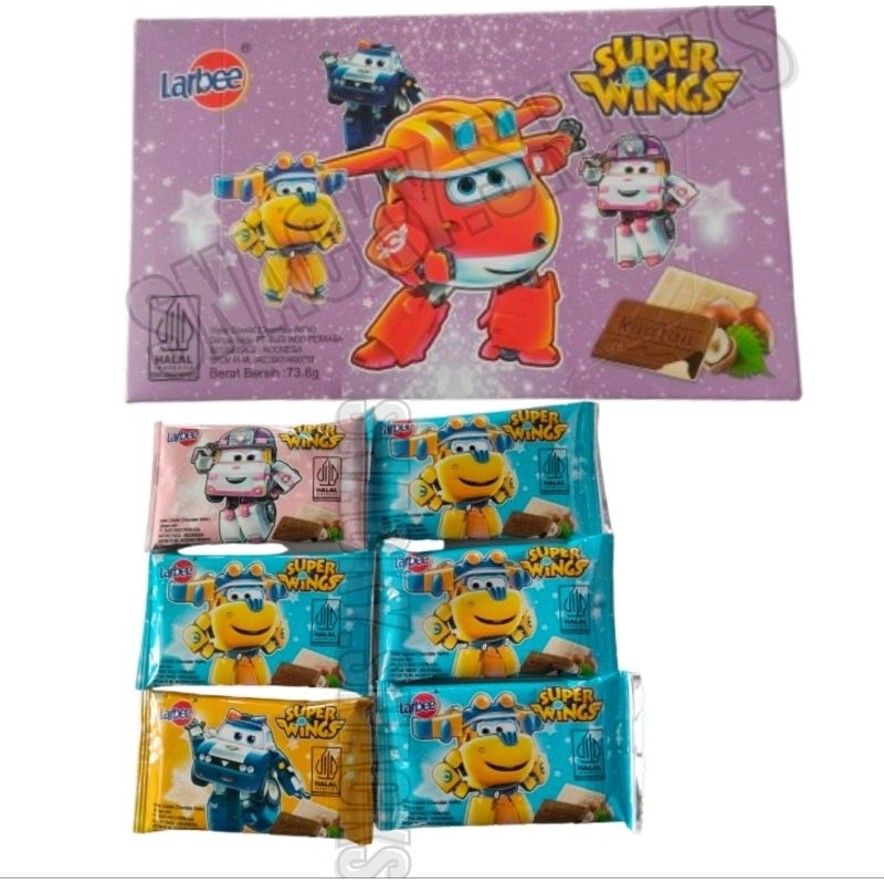 Jual Larbee Super Wings Wafer Coklat isi 6 | Shopee Indonesia