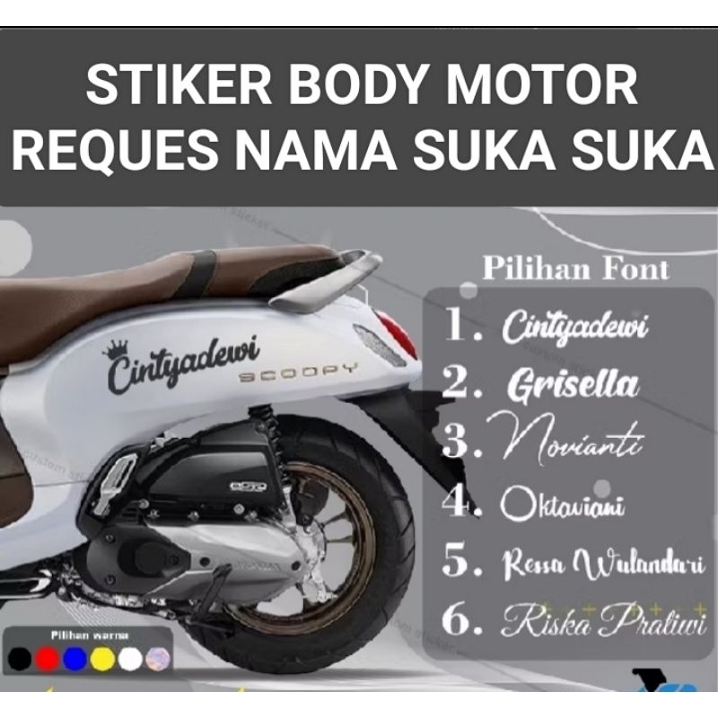 Jual STIKER CUSTOM NAMA BODY MOTOR - STIKER CUTTING CUSTOM NAMA BODY ...