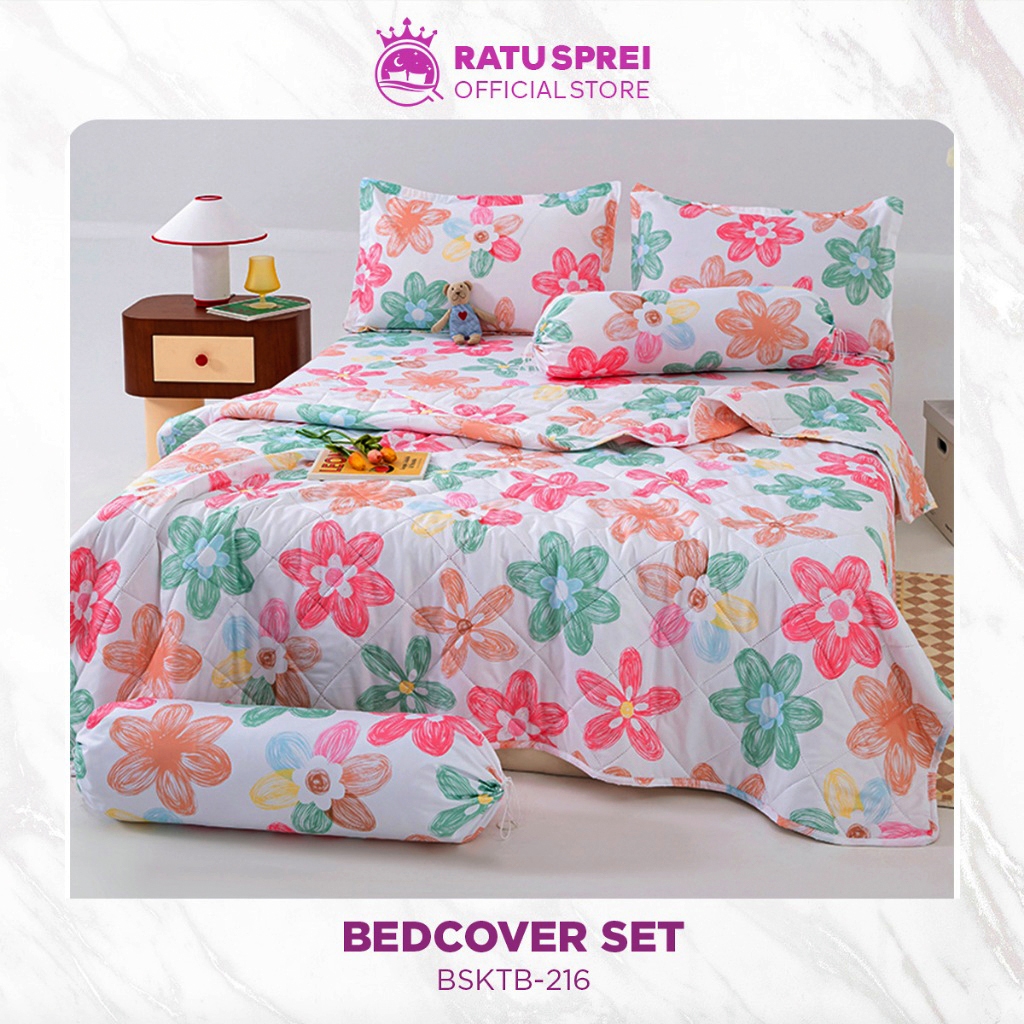 Jual [Cici Barbar] Set Sprei Selimut Sarung Bantal Guling Set Bedcover Seprei Kain Microtex ...