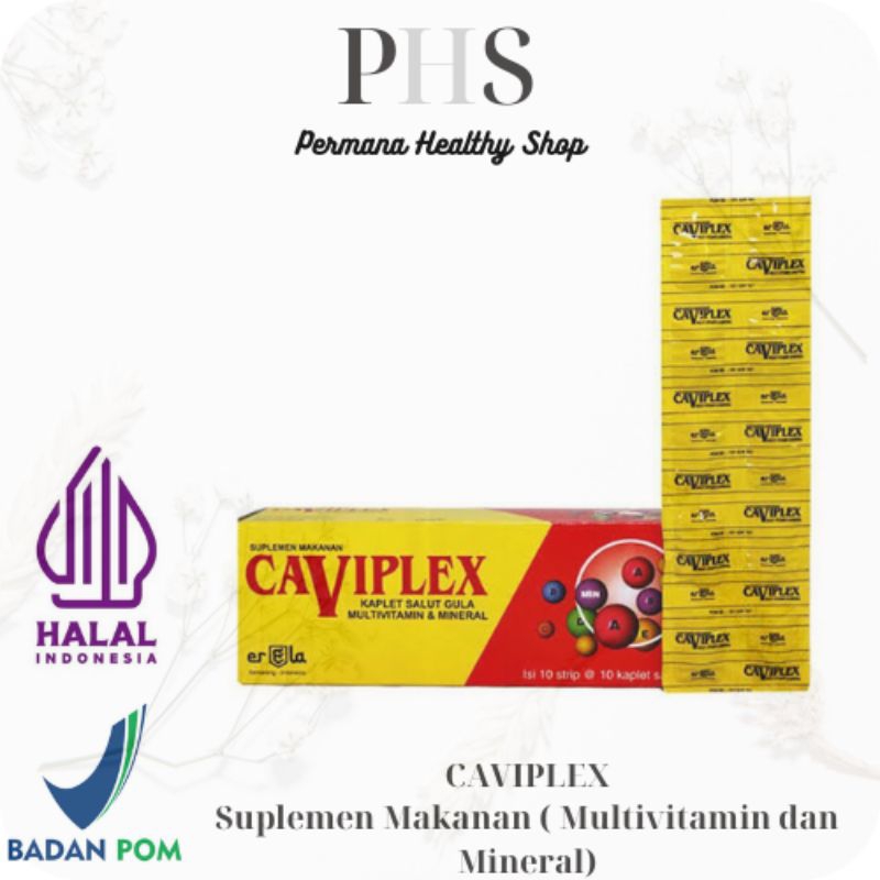 Jual CAVIPLEX 1 STRIP ISI 10 KAPLET / CAVIPLEX MULTIVITAMIN / MENJAGA ...