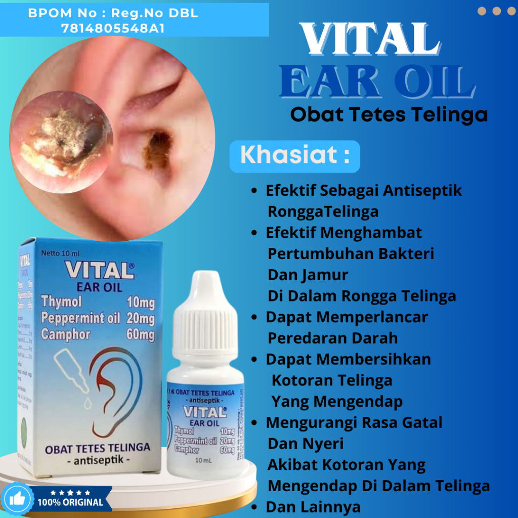 Jual Vital Ear Oil - Tetes Telinga Ampuh Menghambat Pertumbuhan Bakteri ...