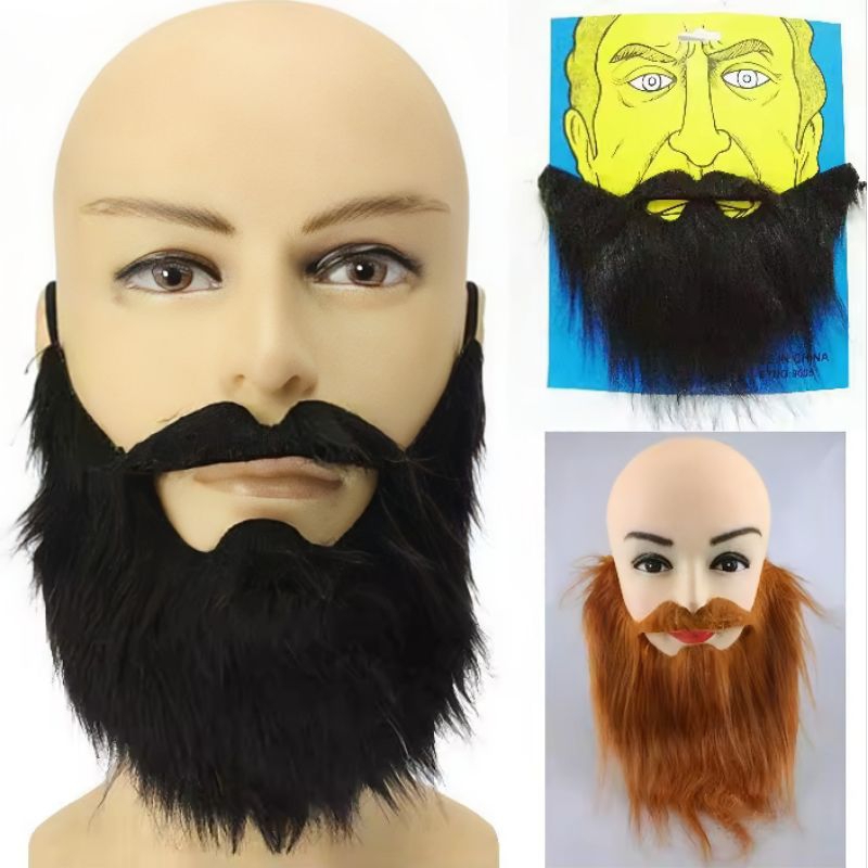 Jual Funny Halloween Costume Fake Beard Mustache Kumis Jenggot Palsu ...