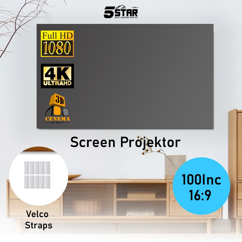 Jual 5Star Gaming - Kain Layar Proyektor 4K HD Anti-light Ambient ...