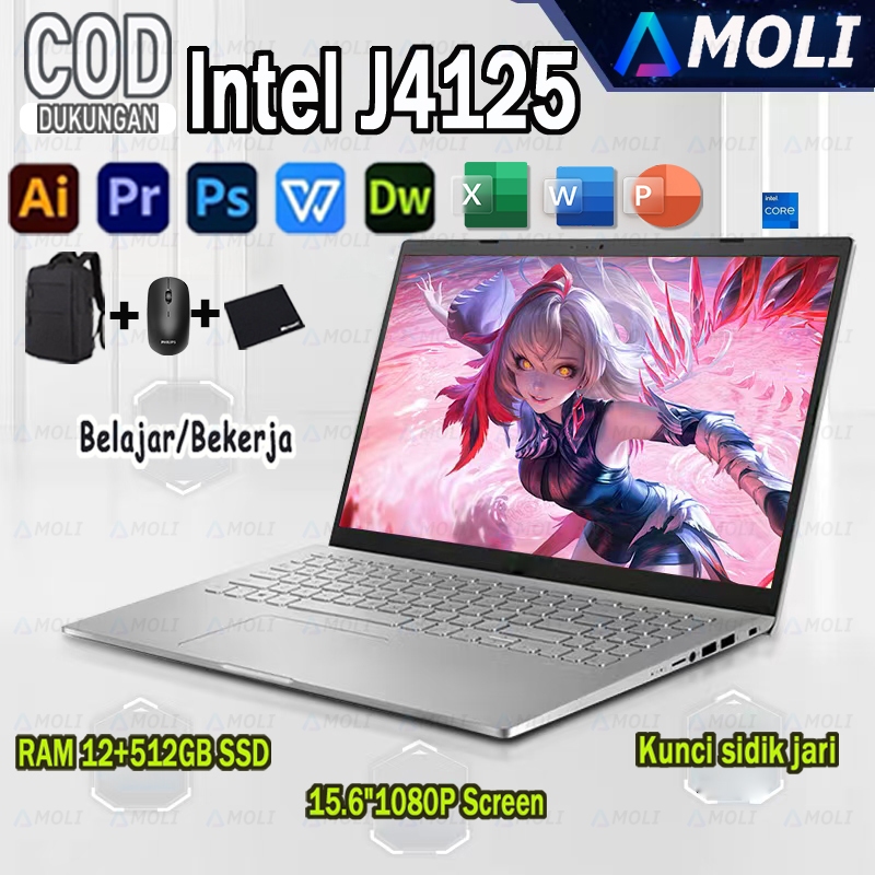 Jual AMOLI [2025 NEW] Laptop Asli ori RAM 8+256GB SSD Win11 15.6inch ...