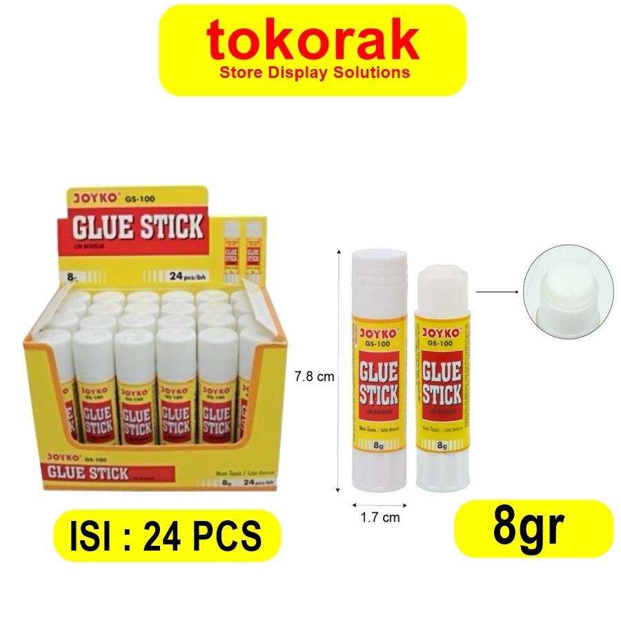 Jual GLUE STICK KECIL JOYKO 8 GR LEM KERTAS - LEM BATANG - LEM STIK 8GR ...