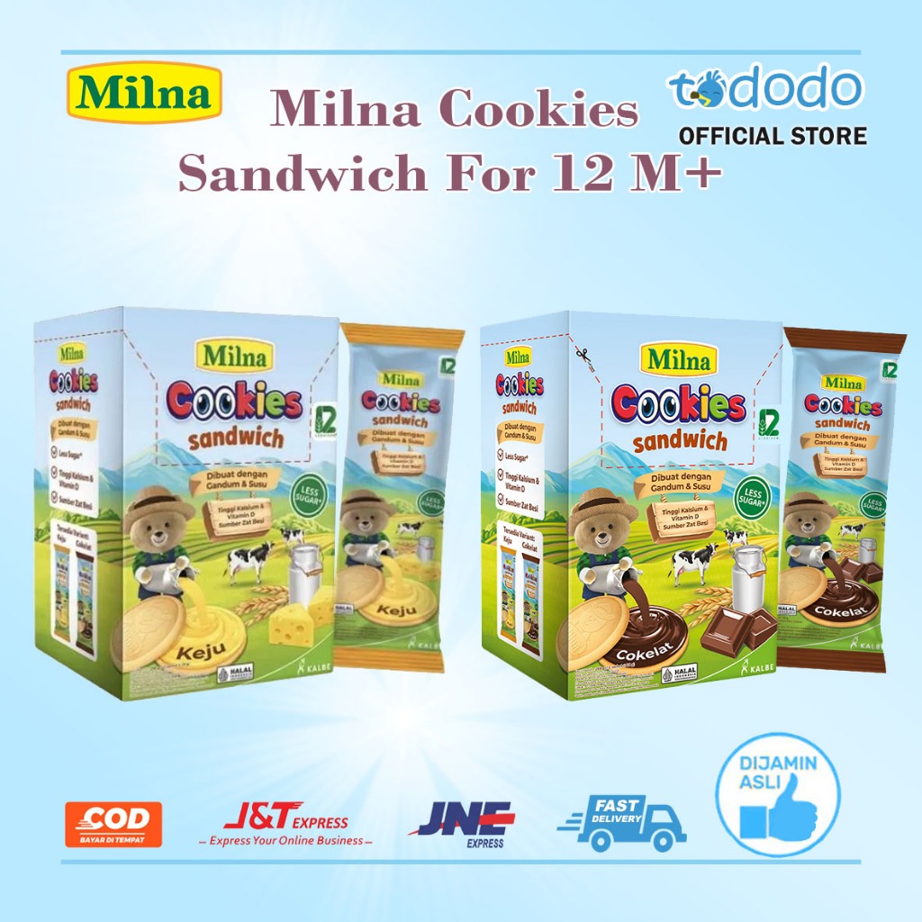 Jual Cemilan Biskuit Bayi Bernutrisi Milna Cookies Sandwich For 12 M+ 1 ...