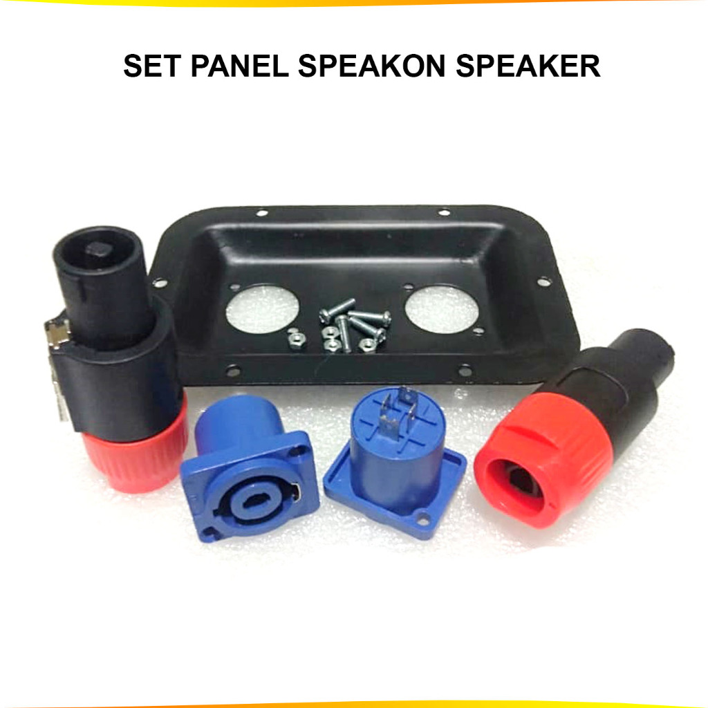 Jual Terminal Panel Speakon Speaker Set (2 Jack Speakon Ekor Oren + 2 ...