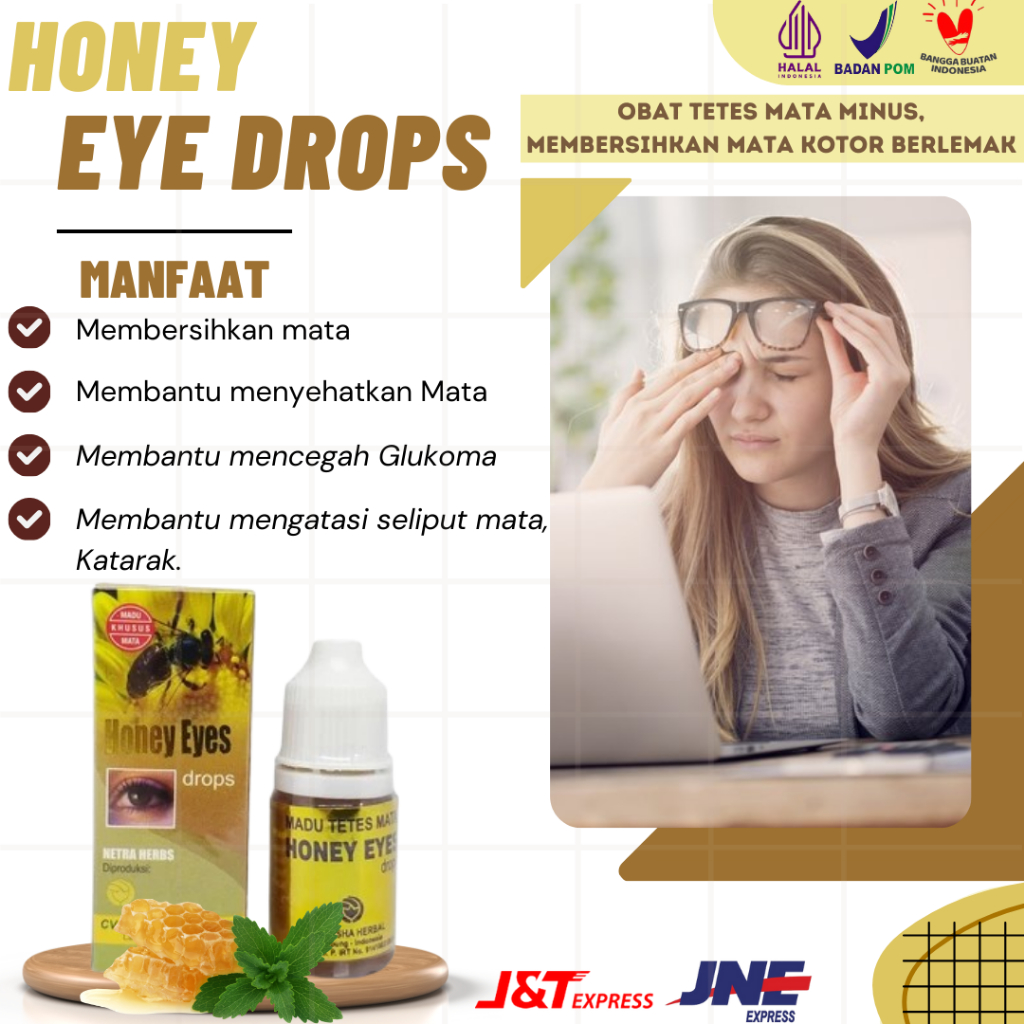 Jual [COD] Honey Eyes Drops Obat Tetes Mata Minus, Membersihkan Mata ...