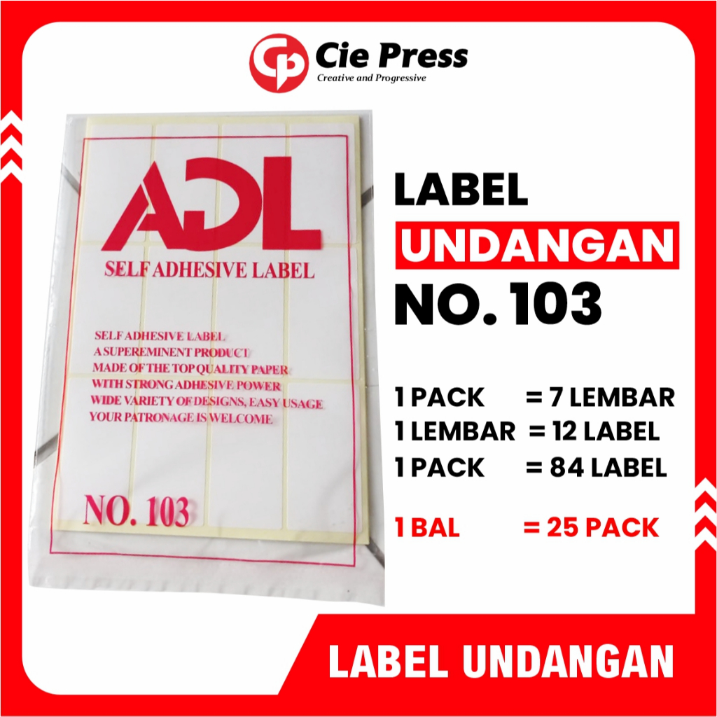 Jual STIKER LABEL NAMA UNDANGAN 103 UKURAN 32 X 64 MM 1 PACK ISI 7 ...