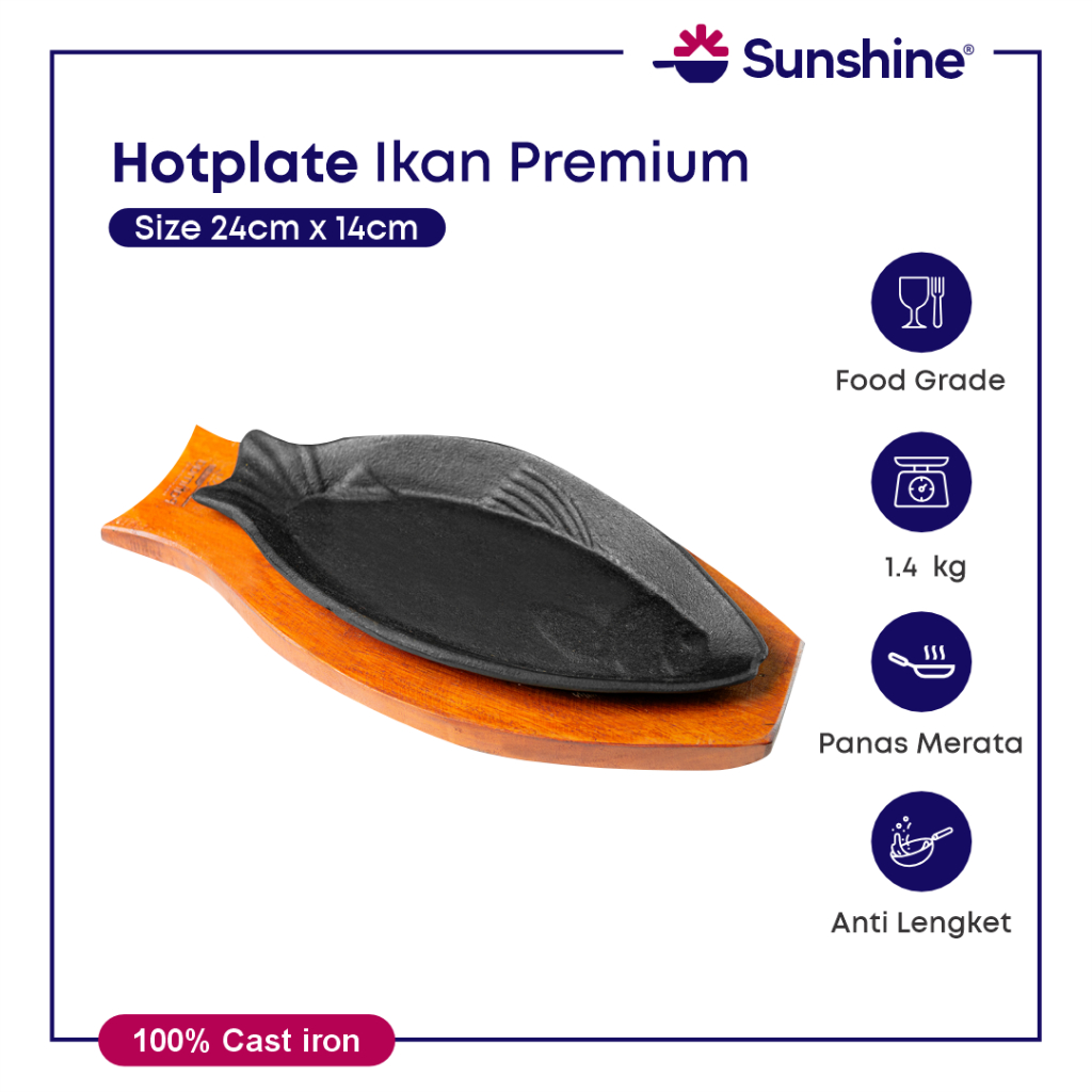 Jual Cast Iron Hot Plate Steak Ikan / Piring Ikan / Hot Plate Ikan ...