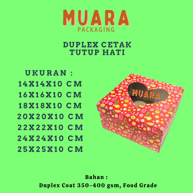 Jual [10PCS] Dos Duplex Cetak Tutup Hati Tinggi 10Cm / Kardus Kotak Box ...