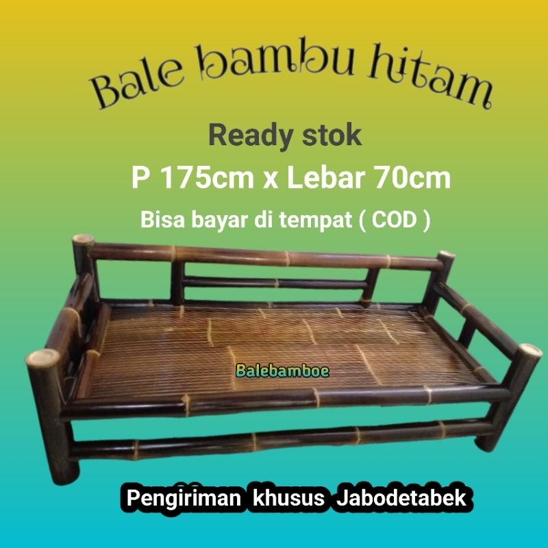 Jual Kursi bambu bale bambu hitam 175cm x 70cm | Shopee Indonesia