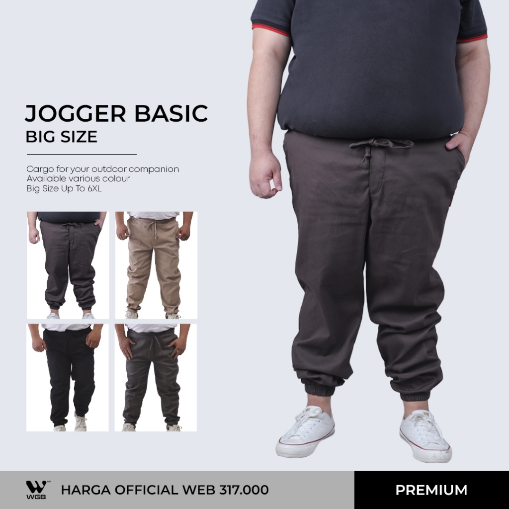 Jual WGB Celana Chino Jogger Basic Jumbo Big Size Ukuran Besar XXL XXXL | Shopee Indonesia