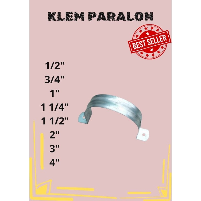 Jual KLEM PIPA PARALON 1/2" , 3/4", 1", 1 1/4", 1 1/2", 2", 3", 4 ...