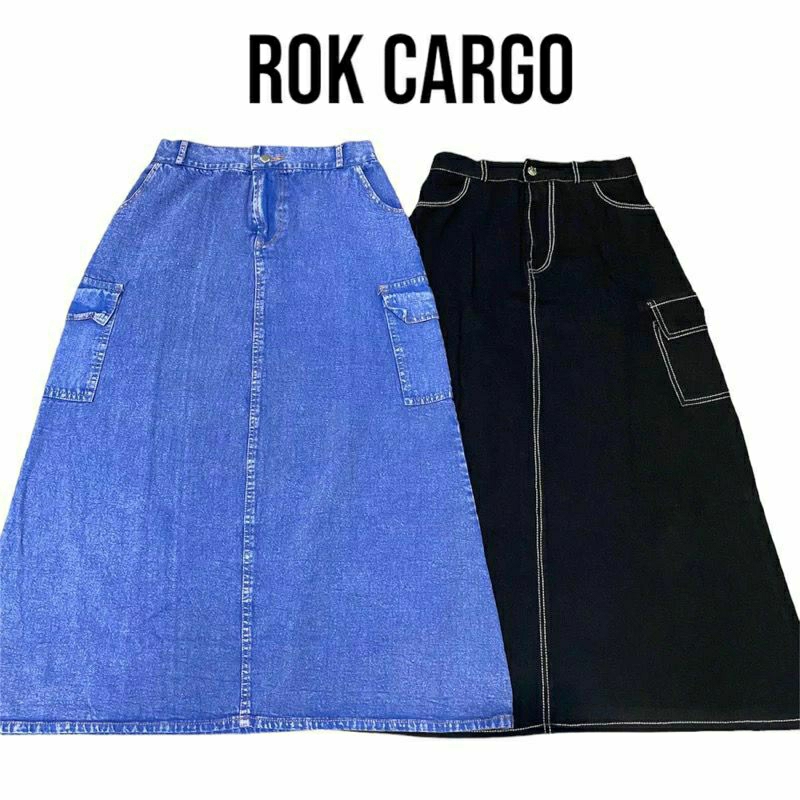Jual Rok Cargo Jeans | Rok Wanita Cargo Premium | Shopee Indonesia