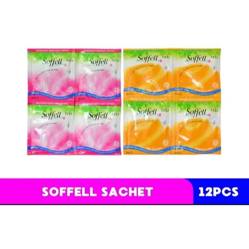 Jual 1 Renceng Sofel lotion anti nyamuk / 12 sachet Soffell | Shopee Indonesia