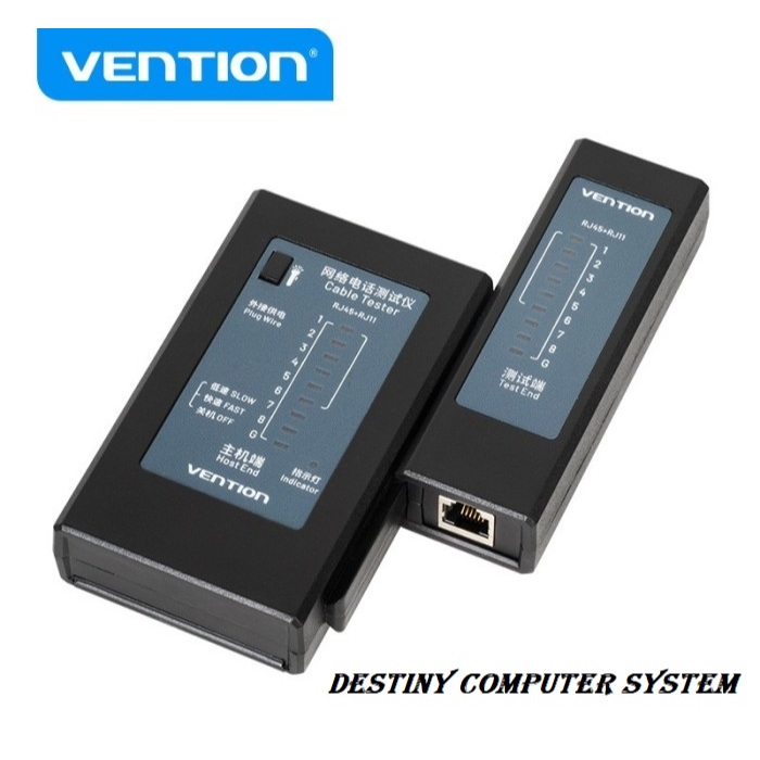 Jual Cable Kabel Tester Lan Network Telephone Vention RJ45 RJ11 KEFB0 ...