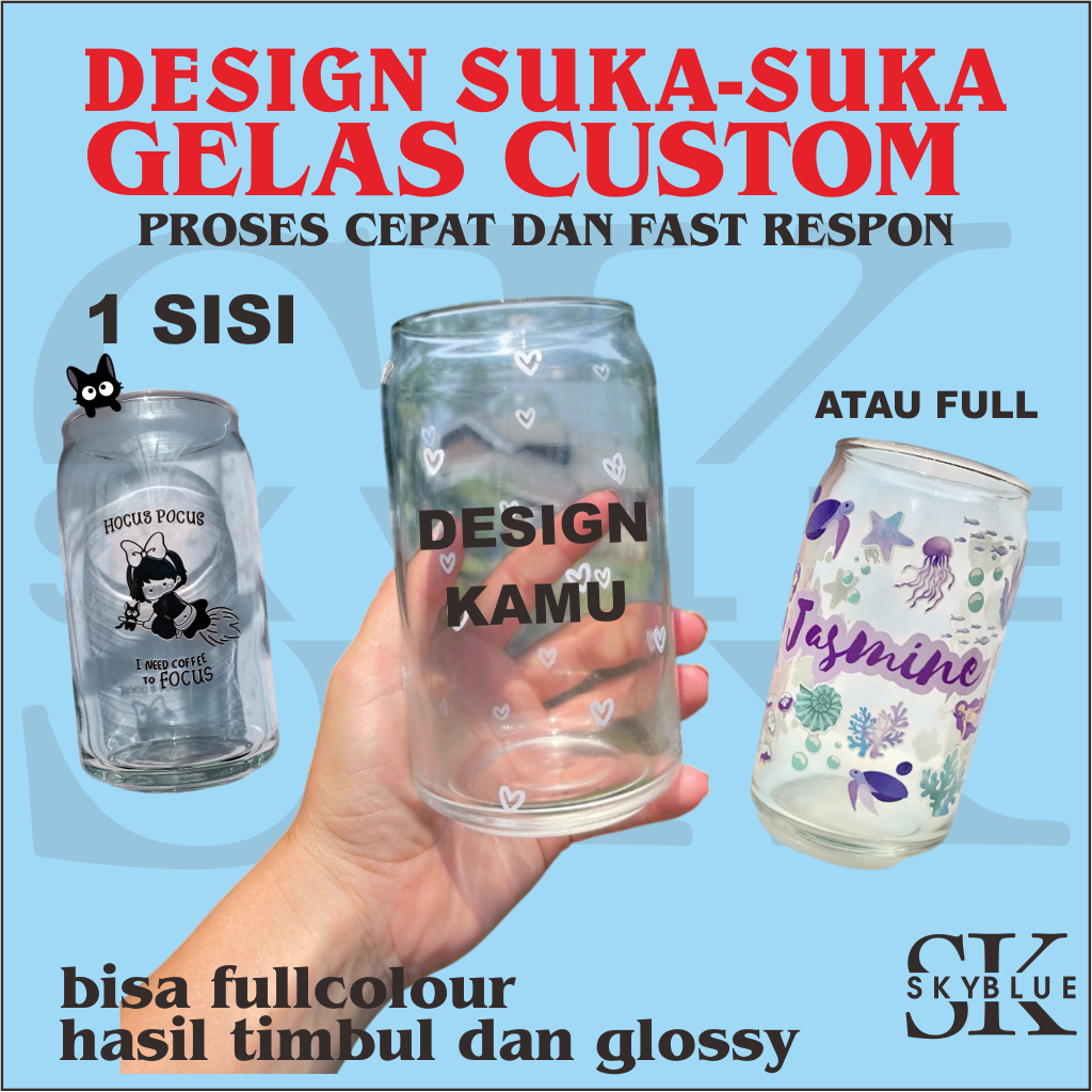 Jual Gelas Custom / Sepasang Gelas Custom / Gelas Tema / Gelas Souvenir ...