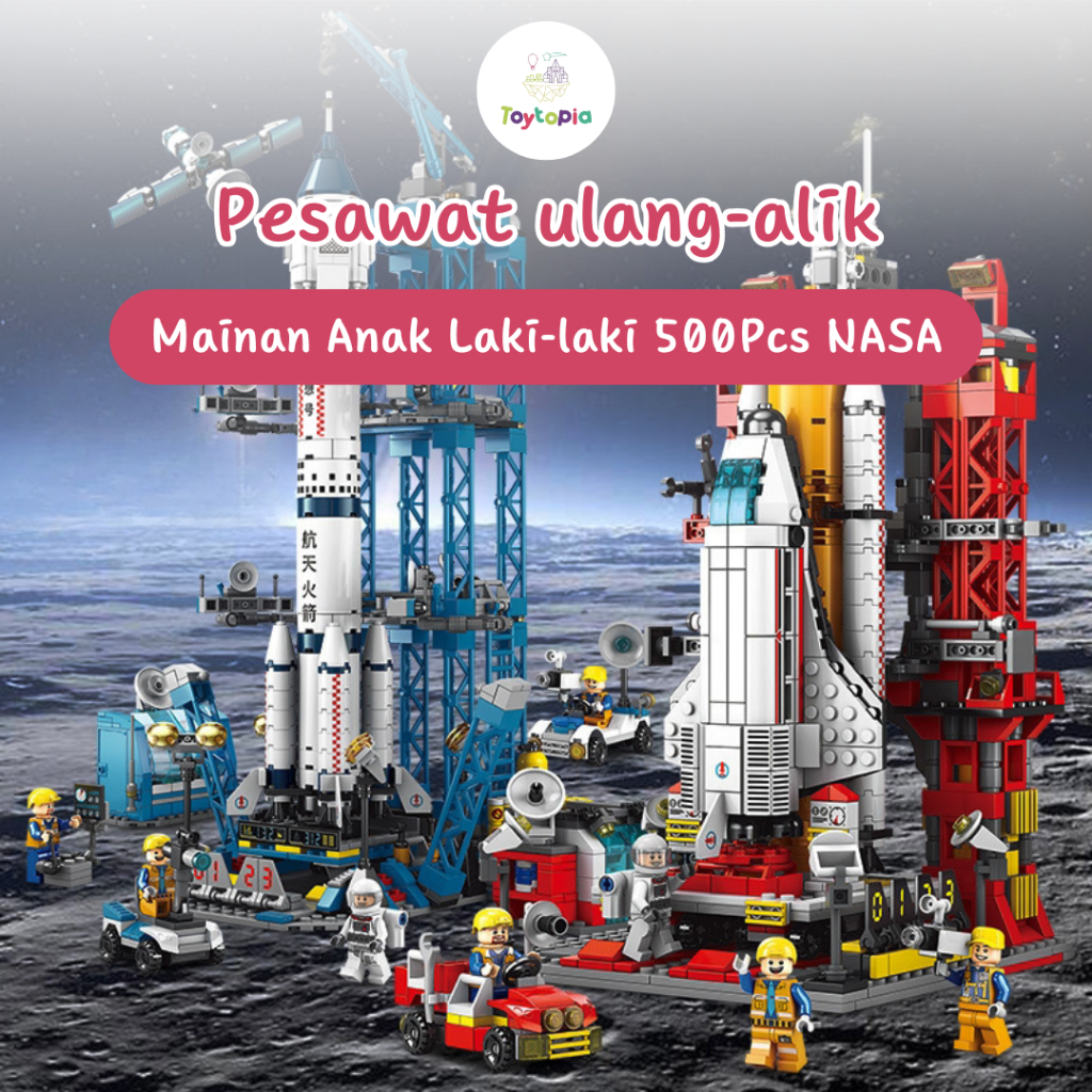 Jual TOYTOPIA Mainan Balok Susun 500PCS Seri Rocket NASA Pesawat Ulang ...