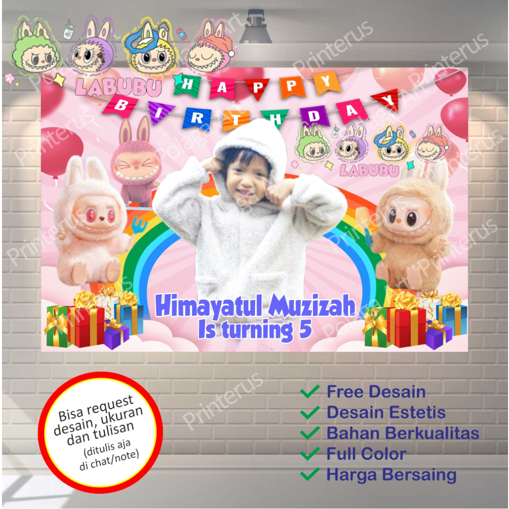 Jual Bisa COD | Spanduk Banner Ulang Tahun Labubu Terlaris | Shopee ...