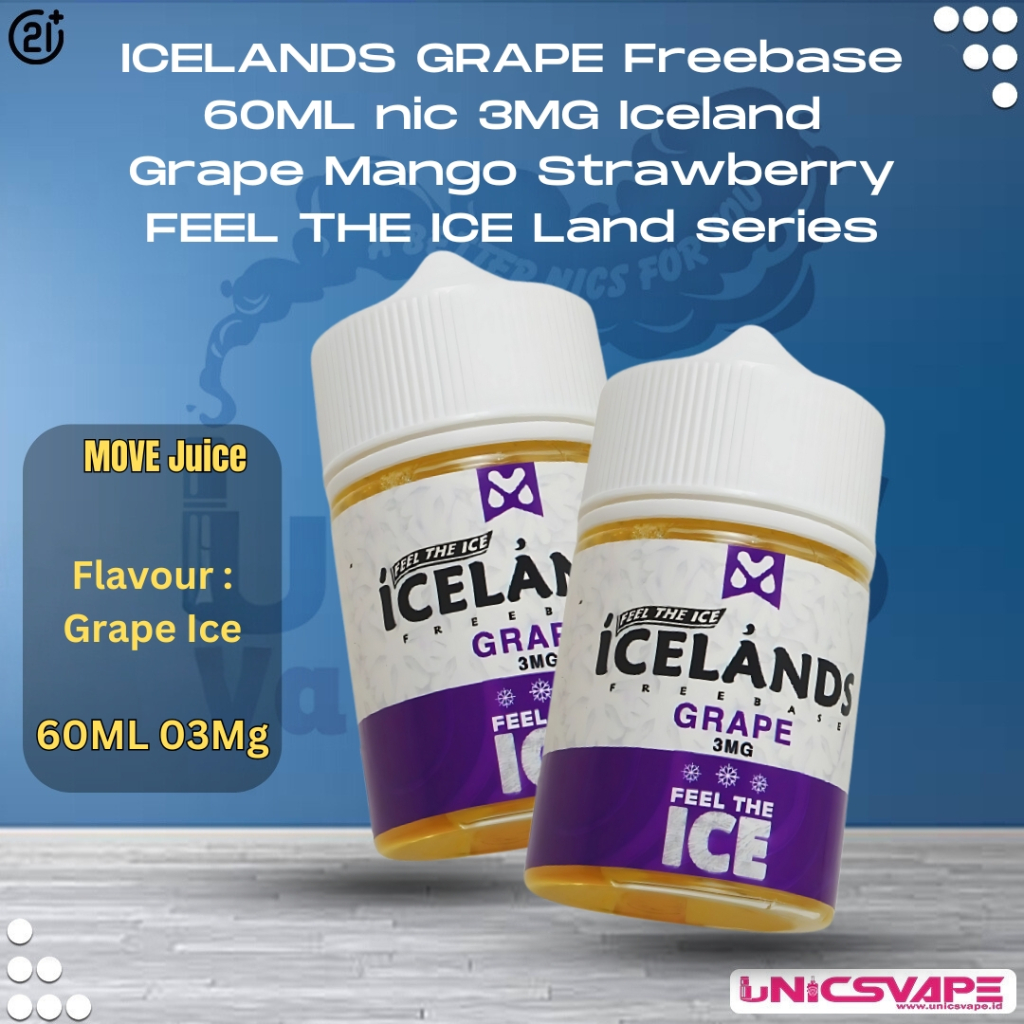 Jual ICELANDS GRAPE Freebase 60ML nic 3MG Iceland Grape Mango ...