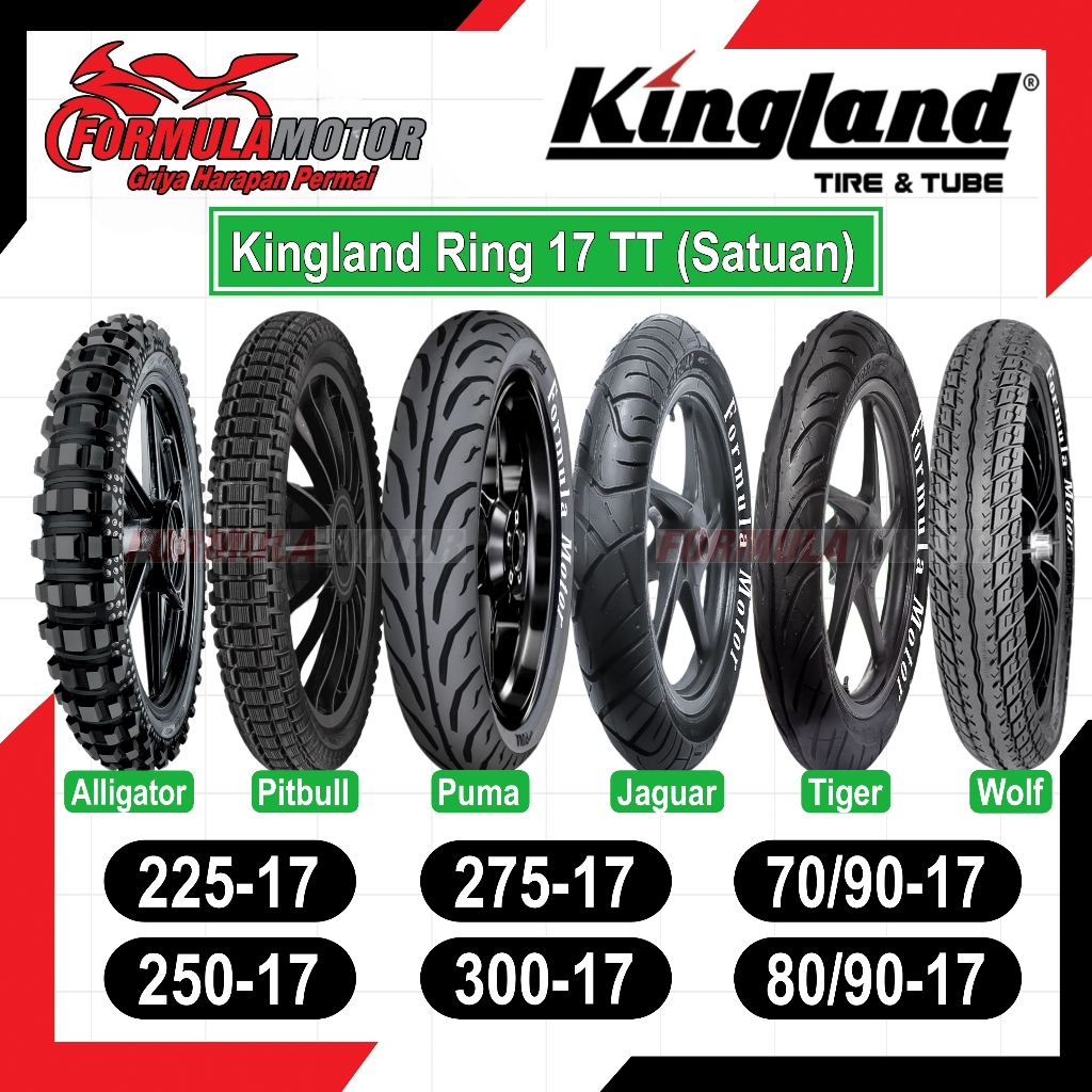 Jual [Kingland Ring 17 Tubetype] Ban Motor Bebek NON TUBLES (Ukuran 70/90-17, 80/90-17, 225-17 ...