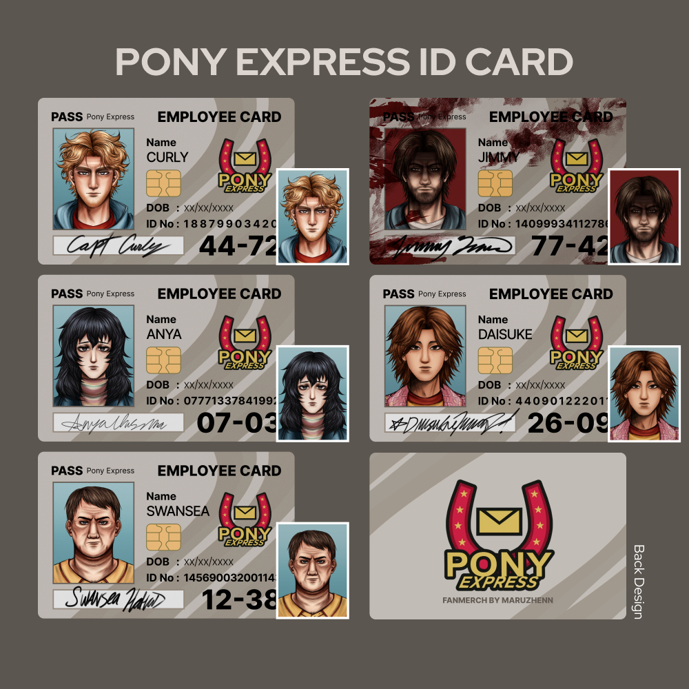 Jual Mouthwashing Game ID Card Set + Pas Foto (Pony Express Crew, Curly ...
