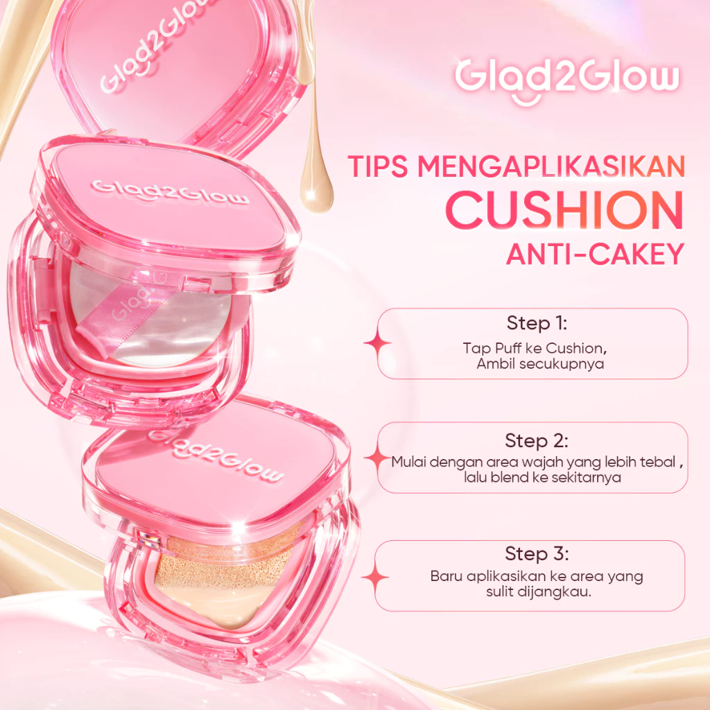 Jual Glad2glow Cushion Foundation-6 Shades untuk Semua Jenis Kulit Semi ...