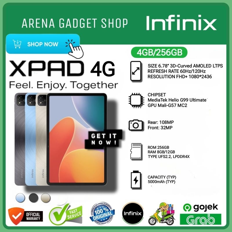 Jual Infinix XPad Ram 4/256GB WIFI Cellular 11 inch FHD+ Folax Voice ...