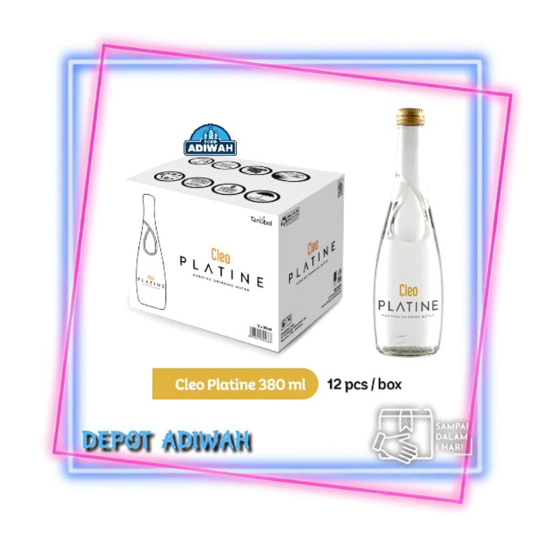 Jual Cleo Platine glass bottle 380ml per karton (isi 12 botol kaca) | Shopee Indonesia