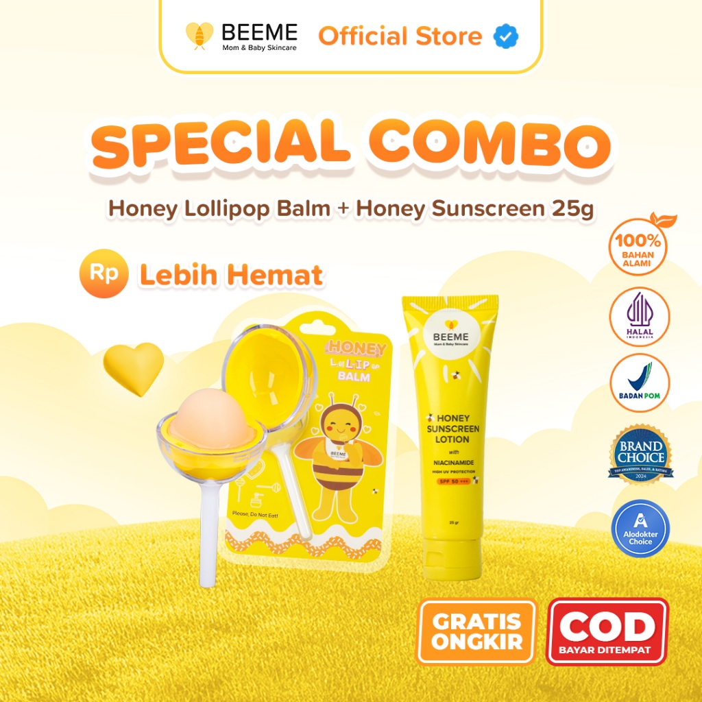 Jual Paket Beeme Honey Sunscreen Lotion SPF 50+++ 25g + Honey Lollipop ...