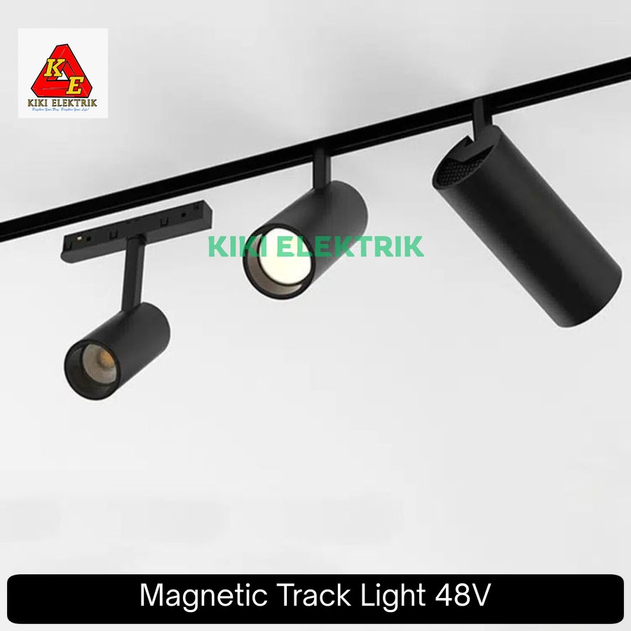 Jual Magnetic Track Light Model Tabung COB Body Hitam / Lampu Sorot ...