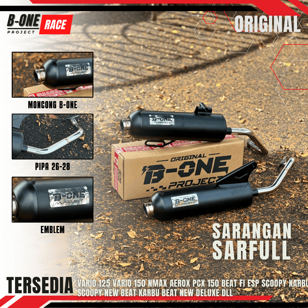 Jual Knalpot Standar Racing B-ONE PROJECT Beat Esp Vario 125 New Beat ...