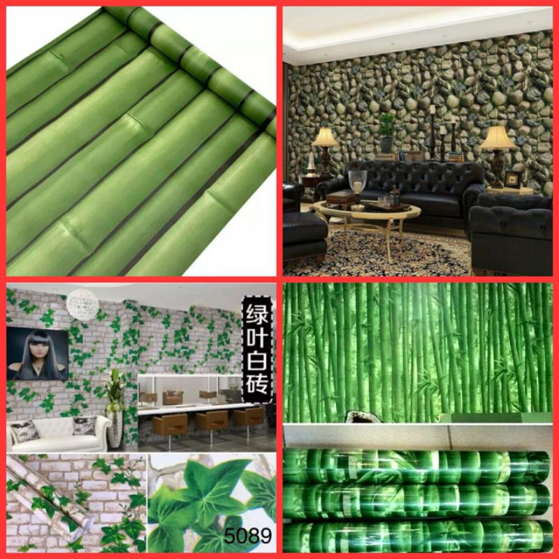 Jual PREMIUM!! MURAH!! WALLPAPER MOTIF BAMBU || BATU KALI BATU BATA ...