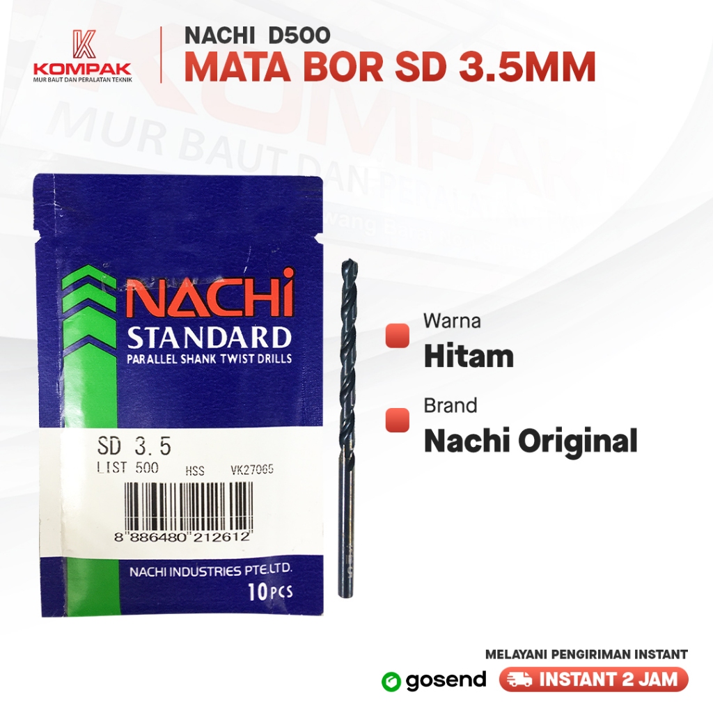 Jual NACHI Mata Bor Besi 3.5 mm Asli Matabor HSS 3.5mm Drill Bits Ori ...
