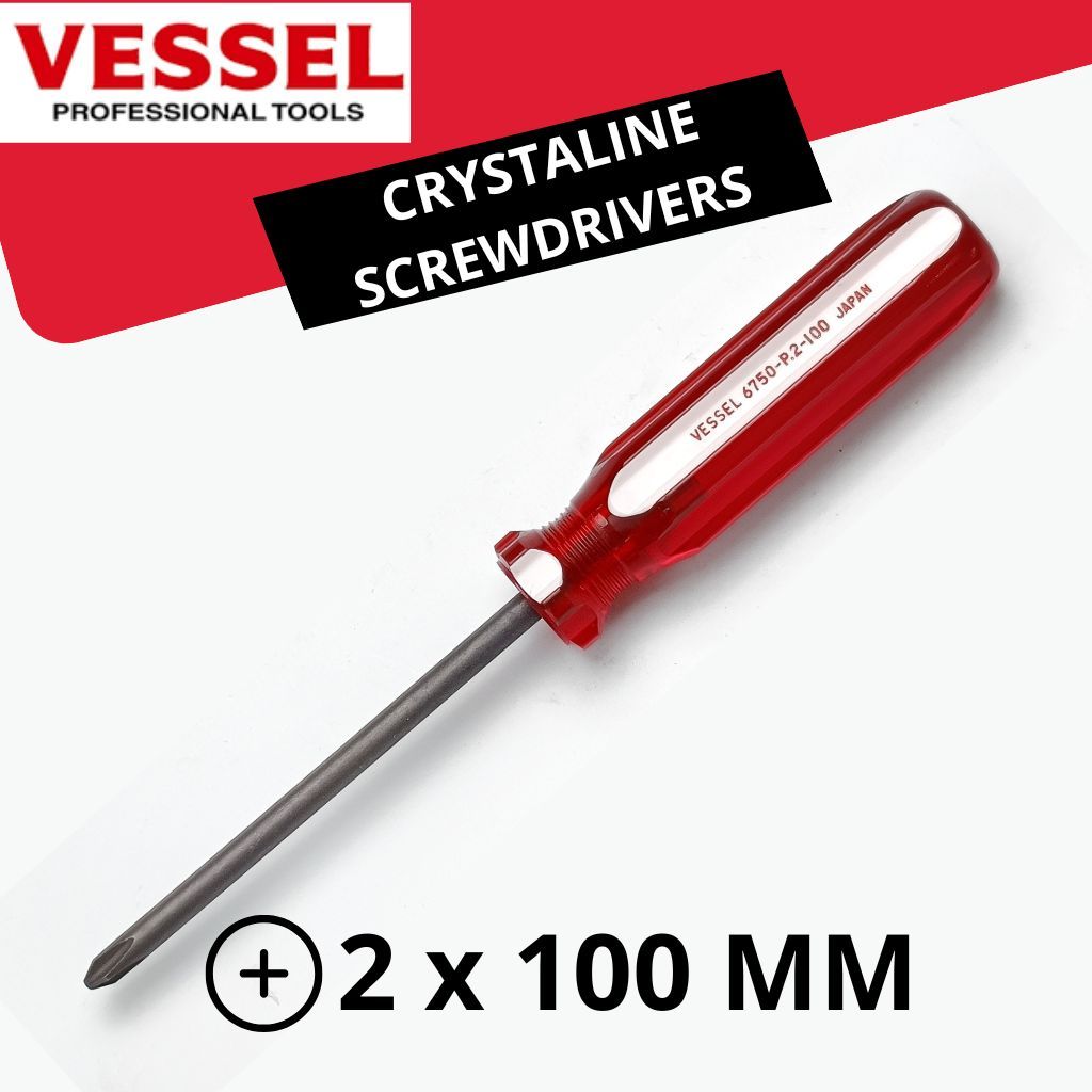 Jual VESSEL Obeng Crystaline Screwdriver Type 6750 Plus +2x100 Panjang ...