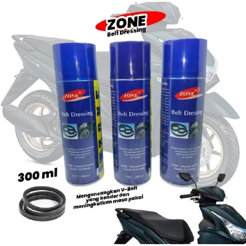 Jual Pelumas v-belt cairan pembersih venbelt/ Dressing Mobil Motor ZONE 300ml | Shopee Indonesia