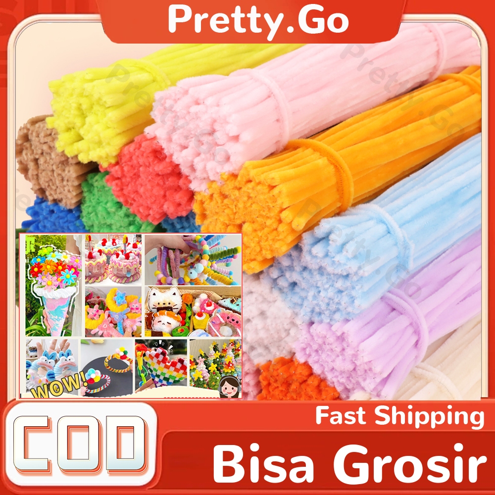 Jual 100Pcs Kawat Bulu Mercy Wire Craft Pipe Toys DIY Kawat Bulu Bunga ...