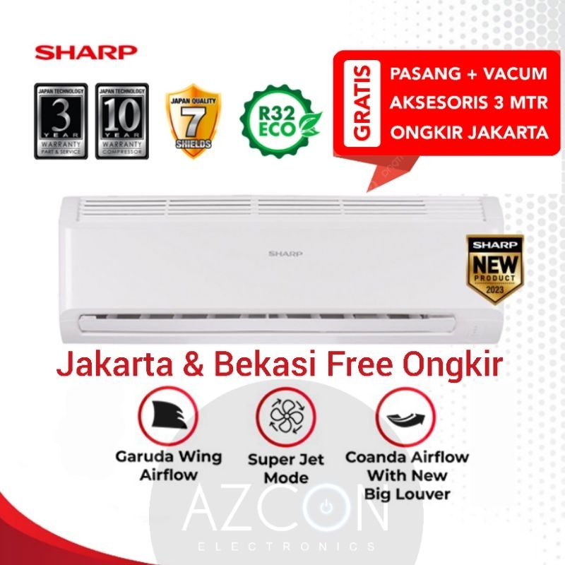 Jual +PASANG AC Sharp 1 PK AH-A9BEY NON LED Standard R32 | Shopee Indonesia