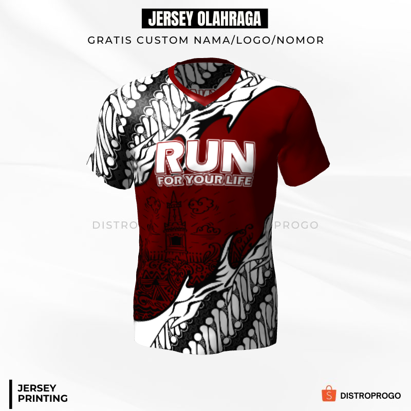 Jual Kaos Jersey Lari Maroon Putih Motif Batik 264 - Jersey Custom Full ...