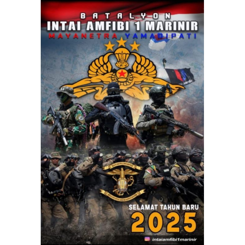 Jual Kalender Dinding Intai Para Amfibi Marinir Tahun 2025 | Shopee ...